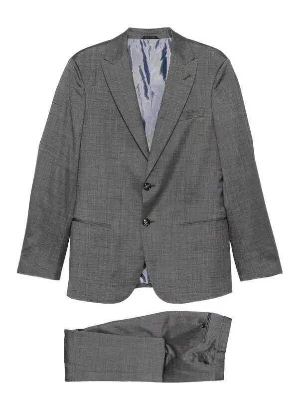 Giorgio Armani Single-breasted Notch-lapel Suit - Grey
