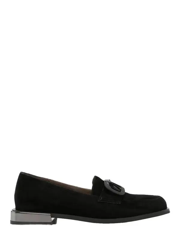 LINDA BAUMANN Square-toe Suede Loafers - Black