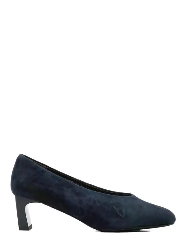 LINDA BAUMANN Suede Square-toe Pumps - Blue