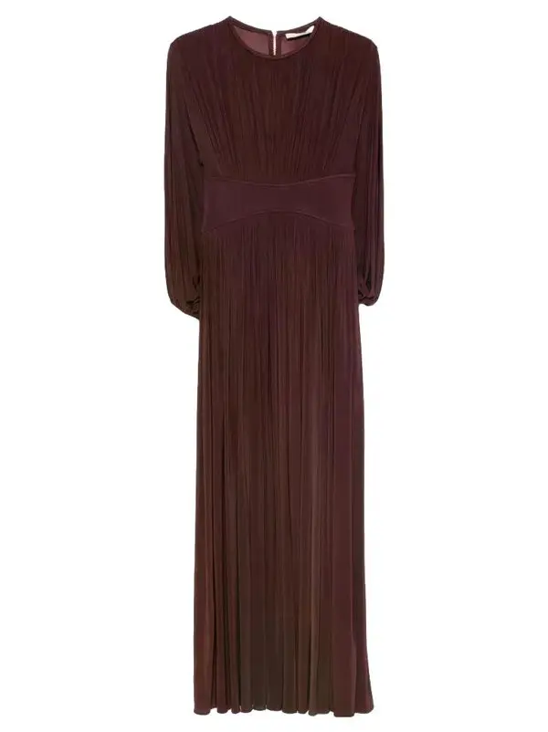 Zimmermann Luna Pleated Long-sleeve Dress - Red