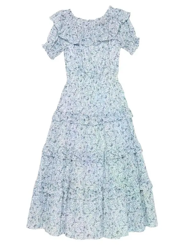 Ralph Lauren Floral-print Ruffled Dress - White