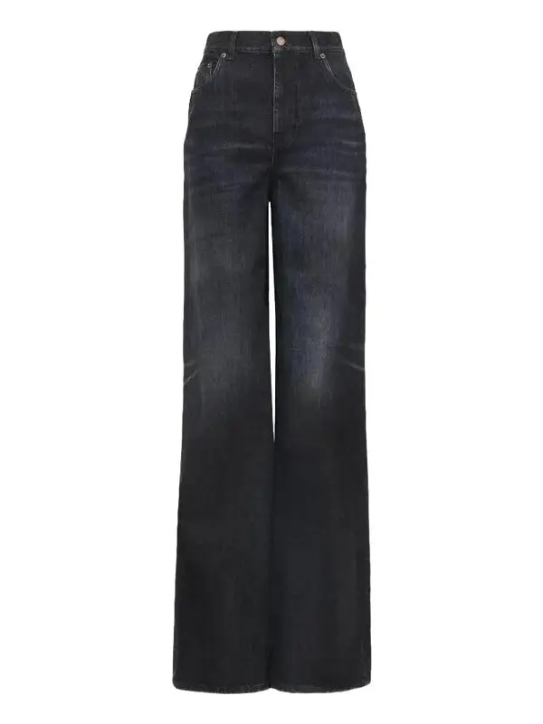 Chloé Wide-leg Cotton Jeans - Black