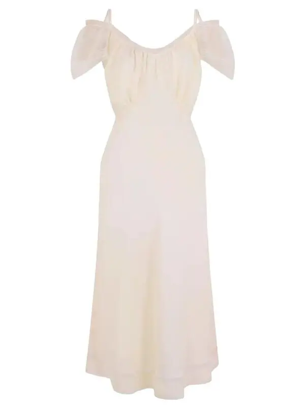 Rabanne Tie-detail Midi Dress - Neutrals
