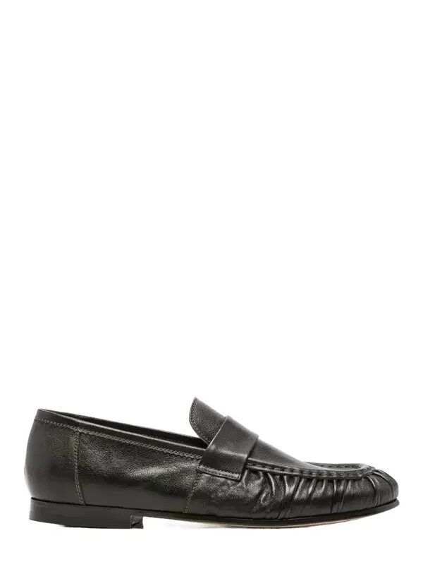 STURLINI FIRENZE Ruched Leather Loafers - Brown