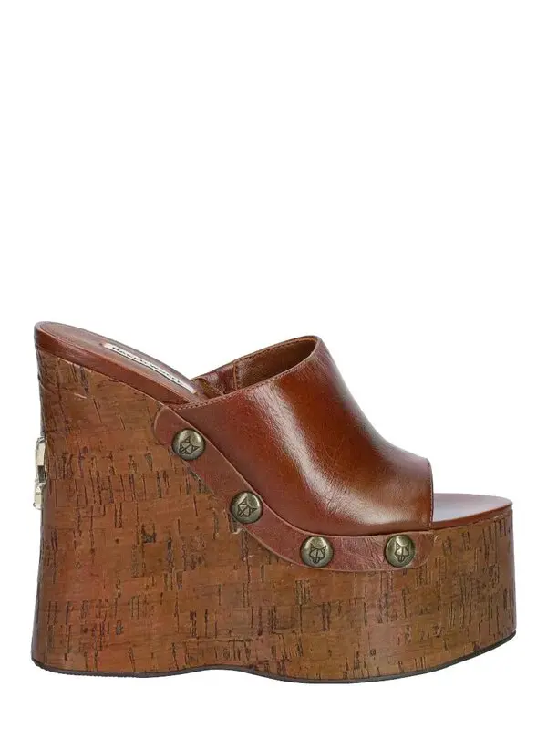 NAKED WOLFE Tulip Platform Wedge Sandals - Brown