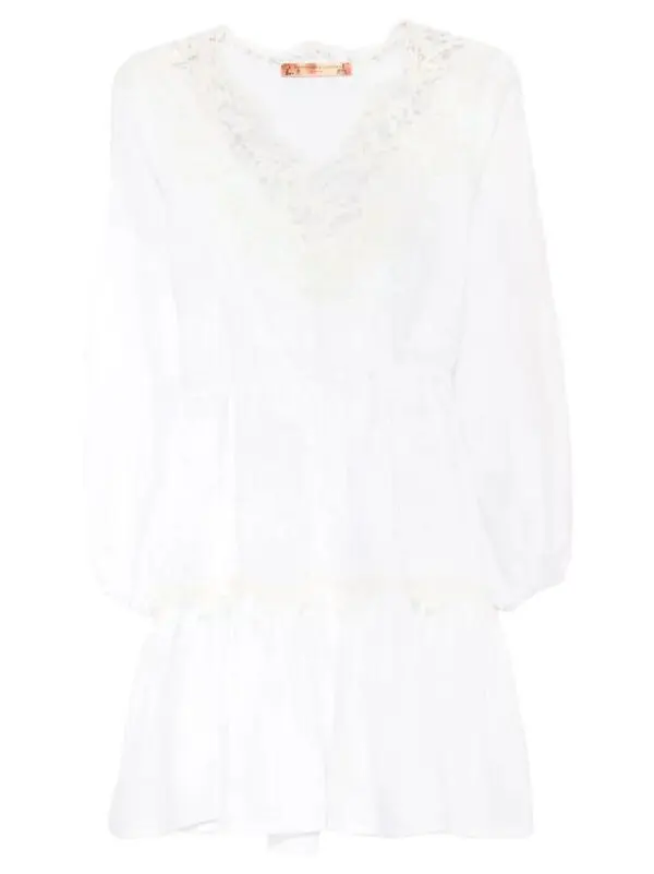 Ermanno Scervino Lace-embellished Mini Dress - White