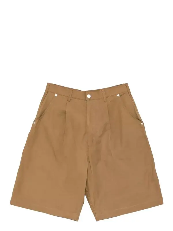 Comme Des Garçons Pleated-front Shorts - Brown
