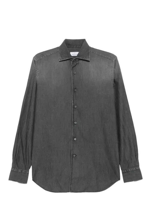 ALESSANDRO GHERARDI Denim-effect Long-sleeve Shirt - Grey