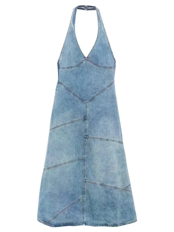 EB DENIM Delphi Pieced Halter Midi Dress - Blue