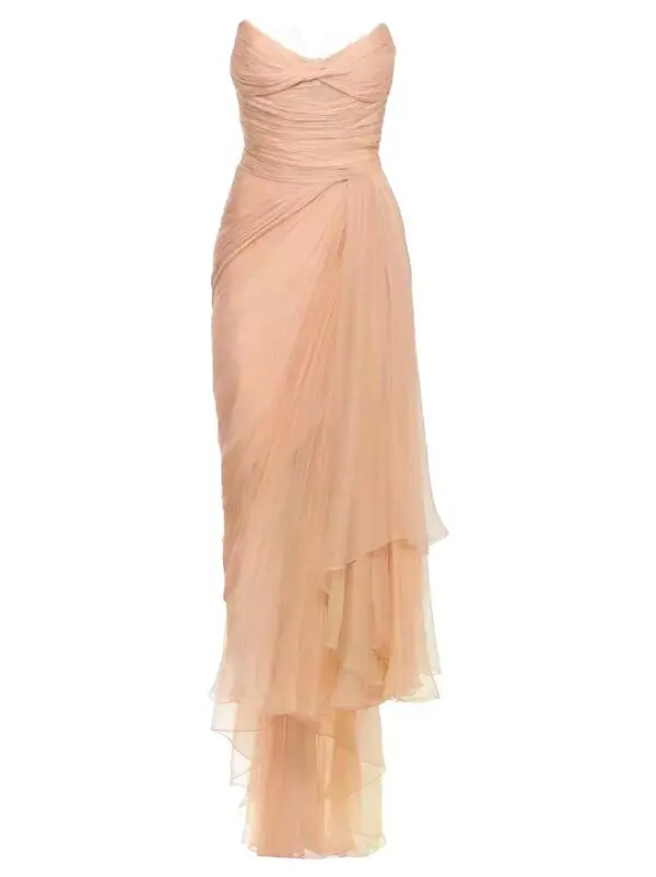 MARIA LUCIA HOHAN Jolie Lace-trimmed Pleated Dress - Pink
