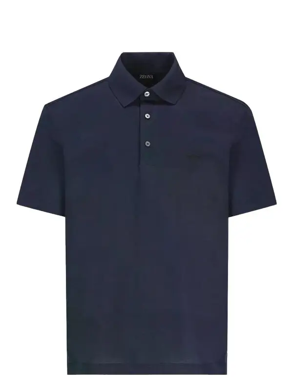 Zegna Short-sleeve Piqué Polo Shirt - Blue