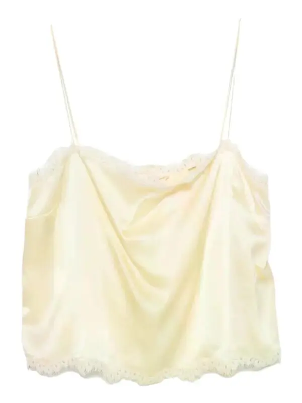 DÔEN Loure Lace-trim Top - Yellow