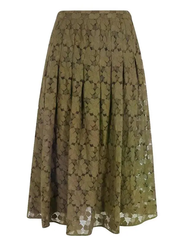 Max Mara Pleated Godet-effect Midi Skirt - Green