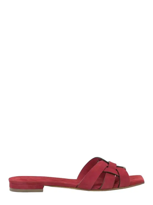 SERGIO LEVANTESI Norma Interwoven Leather Sandals - Red