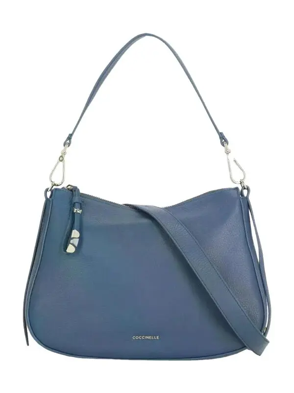 COCCINELLE Grained Leather Shoulder Bag - Blue