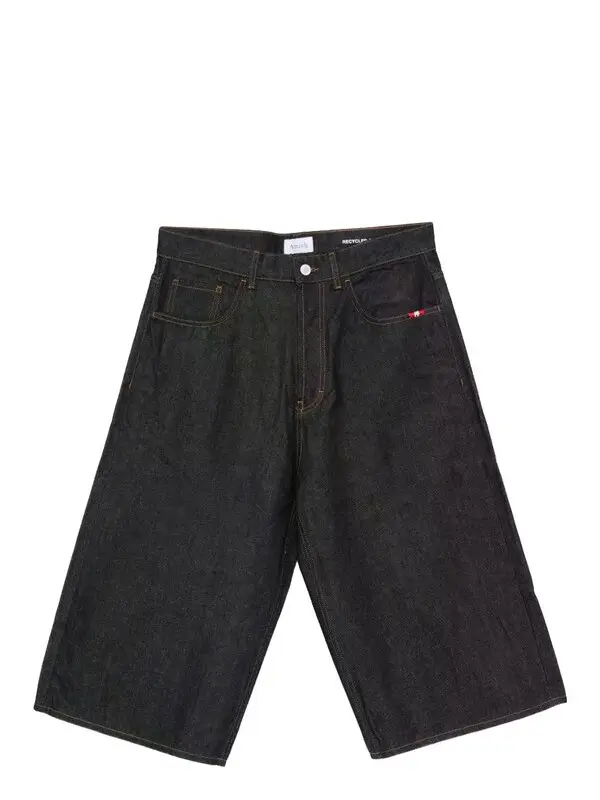 AMISH SUPPLIES Contrast-stitch Denim Shorts - Blue