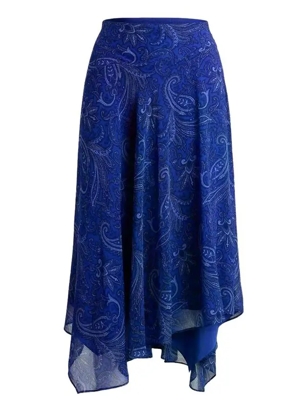 Ralph Lauren Paisley-print Midi Skirt - Blue