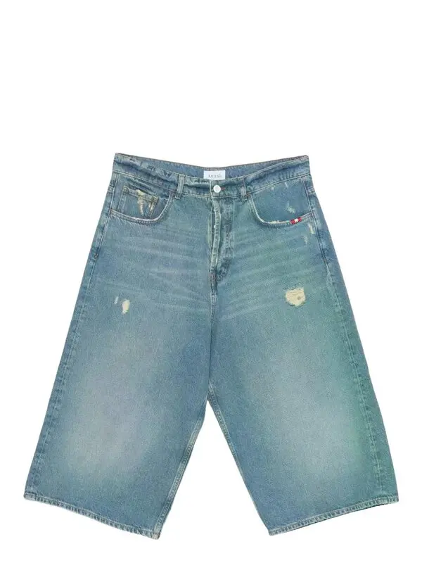 AMISH SUPPLIES Denver Distressed Denim Shorts - Blue