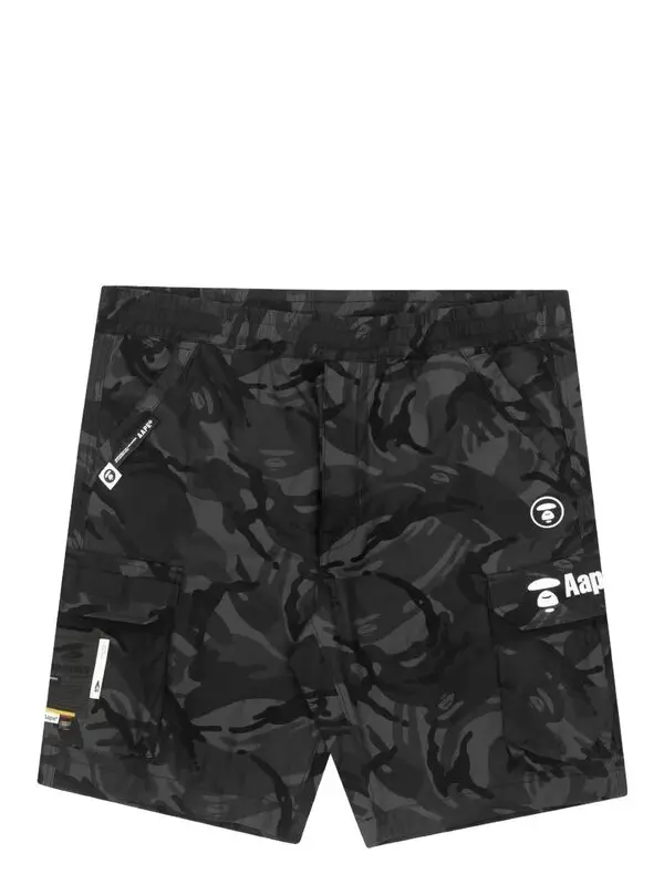 AAPE BY *A BATHING APE Moonface Camouflage-print Cargo Shorts - Black