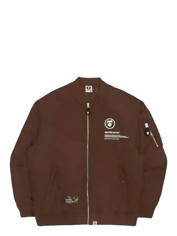 AAPE BY *A BATHING APE Moonface Zipped Bomber Jacket - Brown