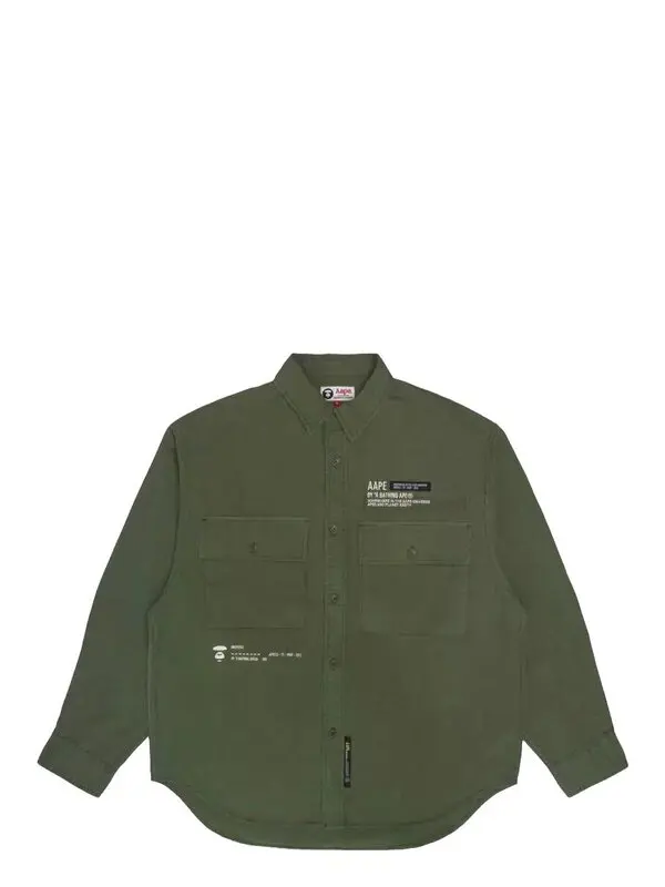 AAPE BY *A BATHING APE Moonface Embroidered Shirt - Green