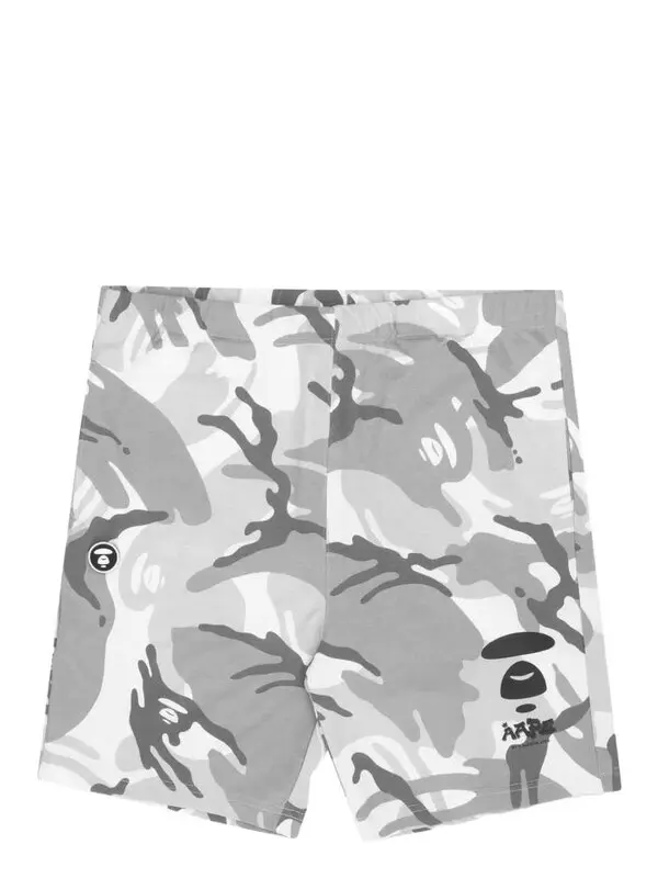 AAPE BY *A BATHING APE Moonface Camouflage-print Cotton Shorts - White
