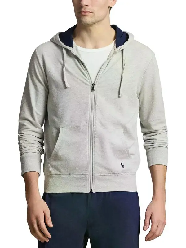 Polo Ralph Lauren Zip-up Drawstring Hoodie - Grey