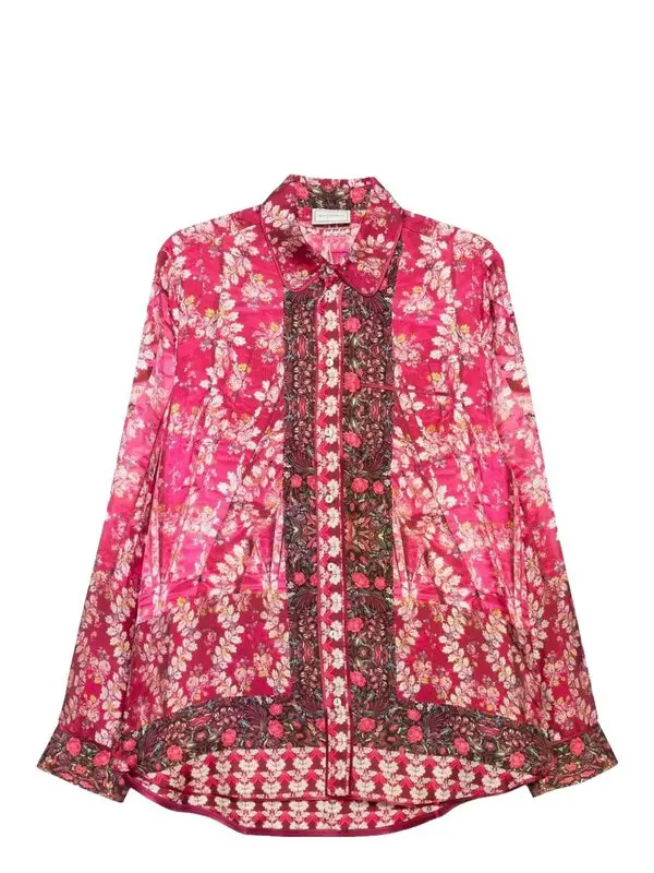 PIERRE-LOUIS MASCIA Floral-print Silk Shirt - Pink