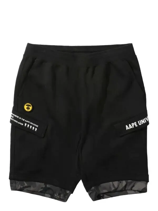AAPE BY *A BATHING APE Logo-print Cargo Shorts - Black