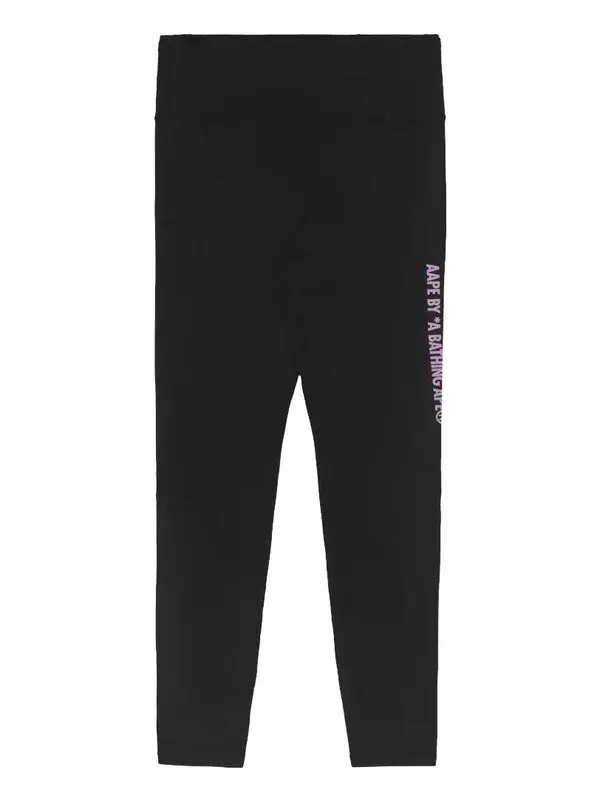 AAPE BY *A BATHING APE Moonface Logo-print Leggings - Black