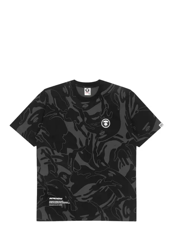 AAPE BY *A BATHING APE Moonface Camo-print T-shirt - Black