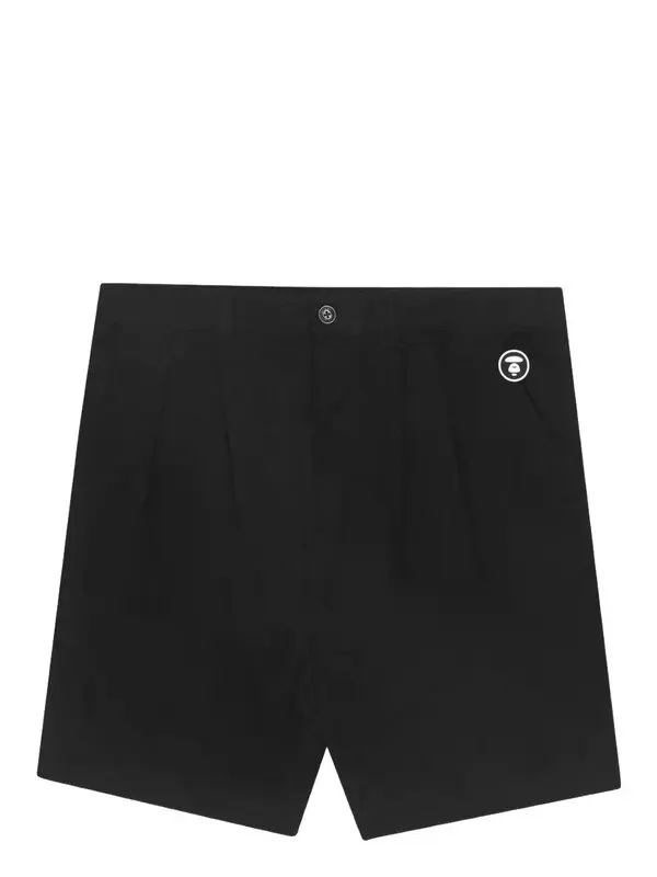 AAPE BY *A BATHING APE Moonface Double-pleated Shorts - Black