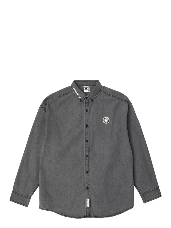AAPE BY *A BATHING APE Moonface Patch Long-sleeve Shirt - Grey