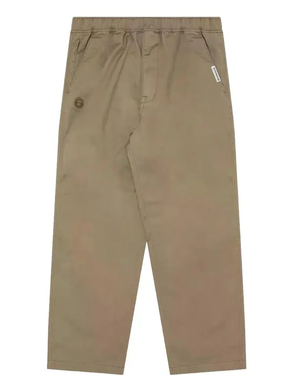 AAPE BY *A BATHING APE Moonface Logo Patch Trousers - Neutrals
