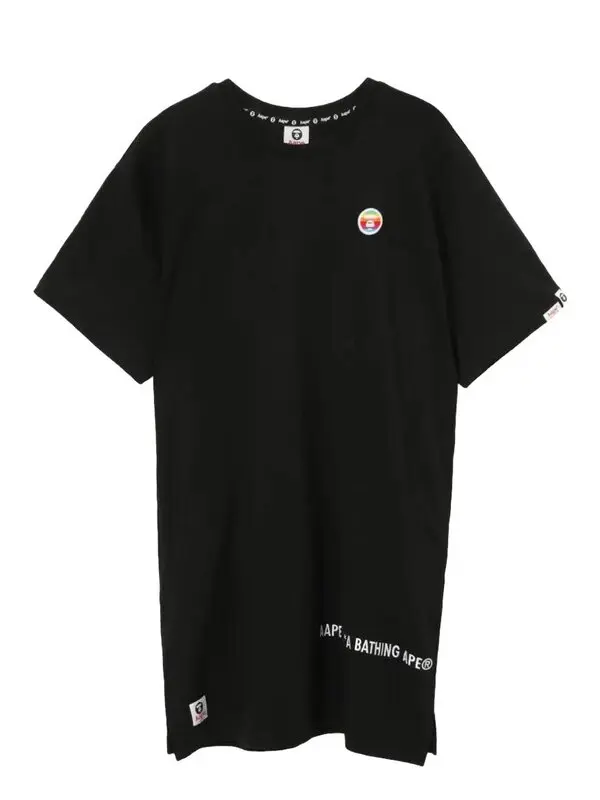 AAPE BY *A BATHING APE Moonface Logo-patch T-shirt Dress - Black