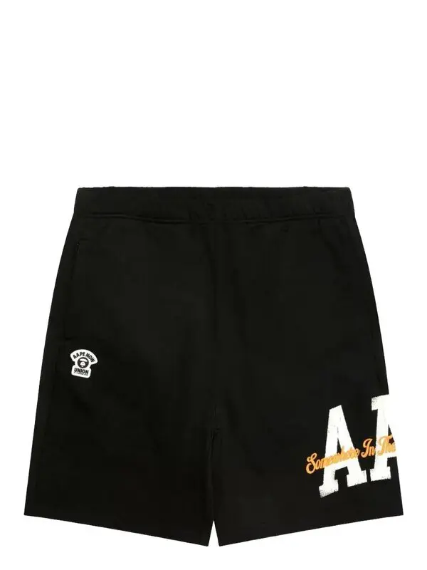 AAPE BY *A BATHING APE Aapenow Logo-print Sweat Shorts - Black