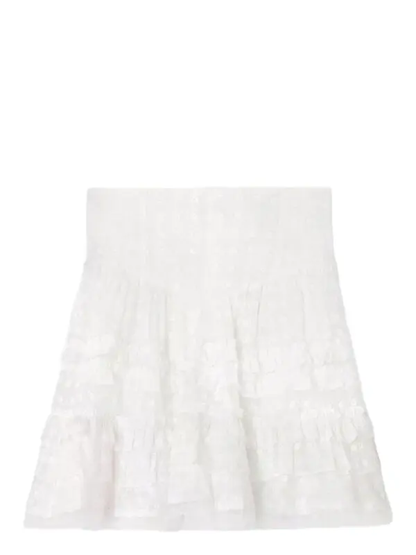 GANNI Broderie-anglaise Mini Skirt - White
