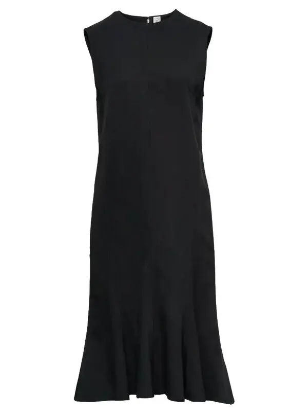 TOTEME Fluted Sleeveless Midi Dress - Black