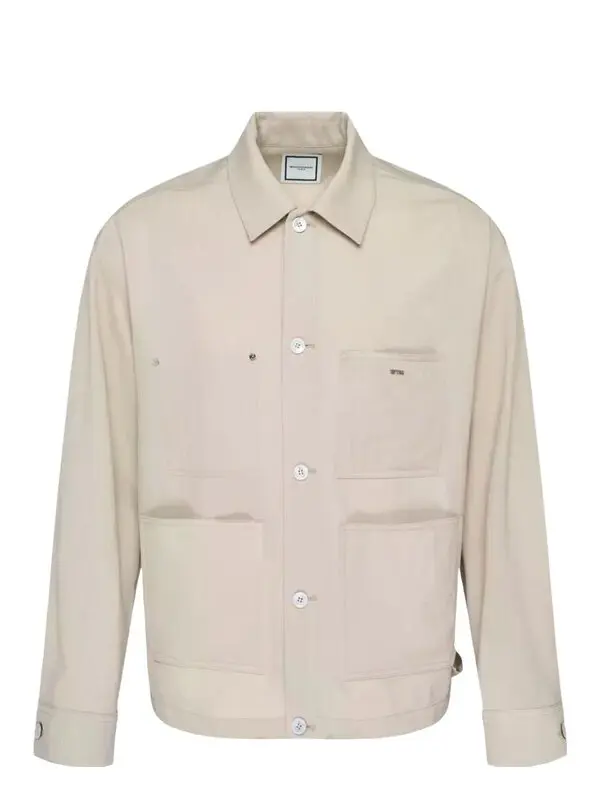 WOOYOUNGMI Patch Pocket Spread Collar Shirt - Neutrals