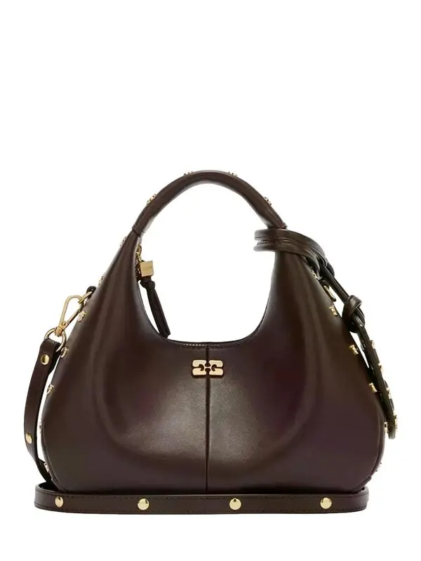 GANNI Studded Tote Bag - Brown