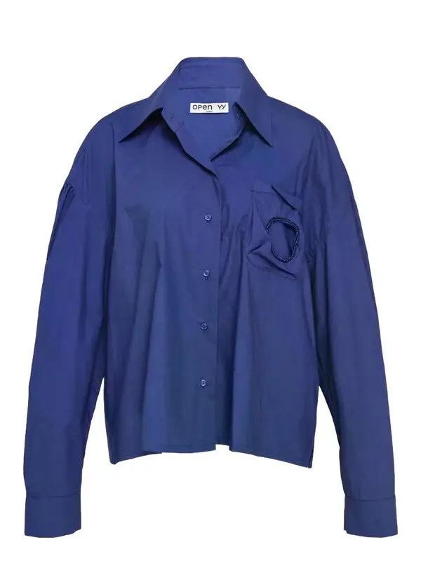 OPEN YY Bead-pocket Shirt - Blue