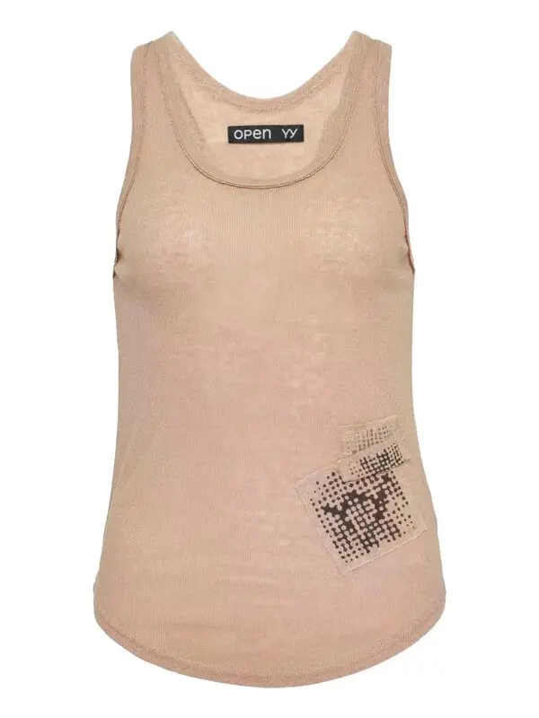 OPEN YY Yy Patch Tank Top - Neutrals