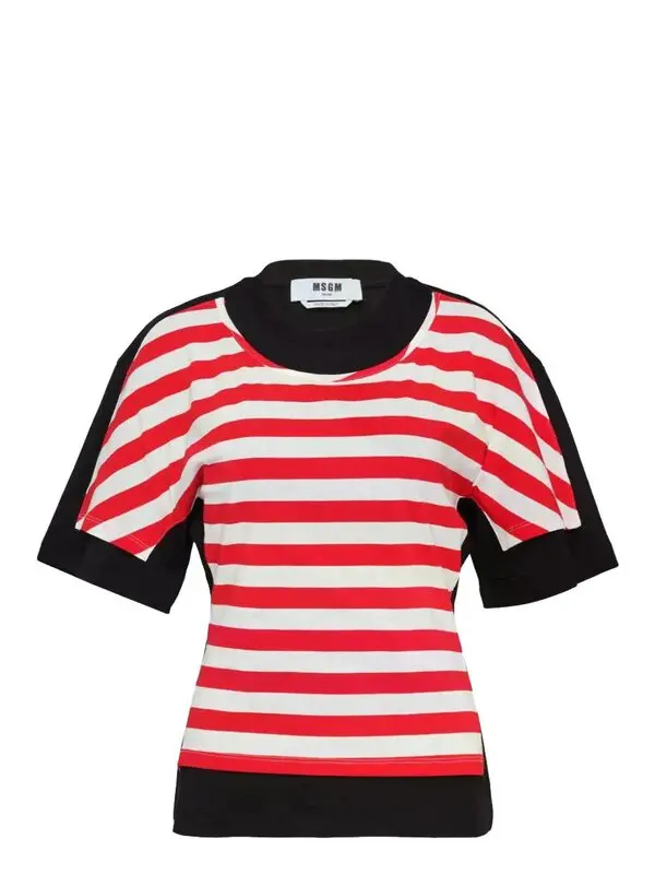 MSGM Striped T-shirt - Black