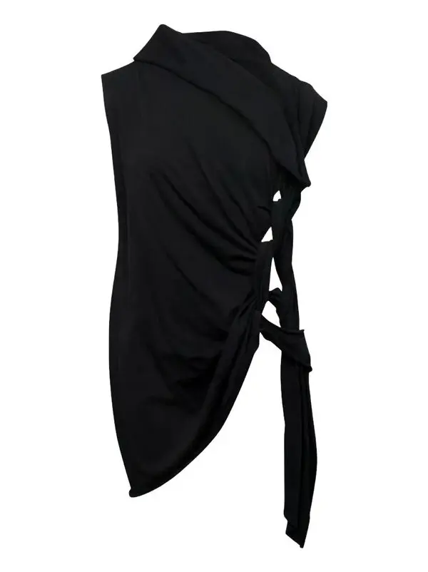 Yohji Yamamoto Braided Sleeveless Blouse - Black