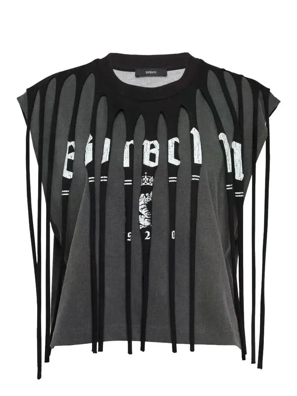 BONBOM Cut-out Design T-shirt - Black