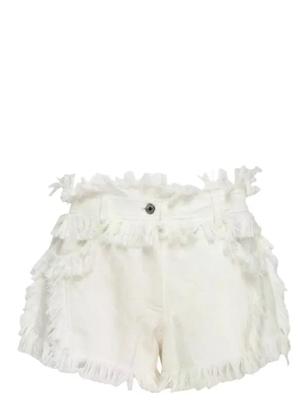 MSGM Fringe-trimmed Shorts - White