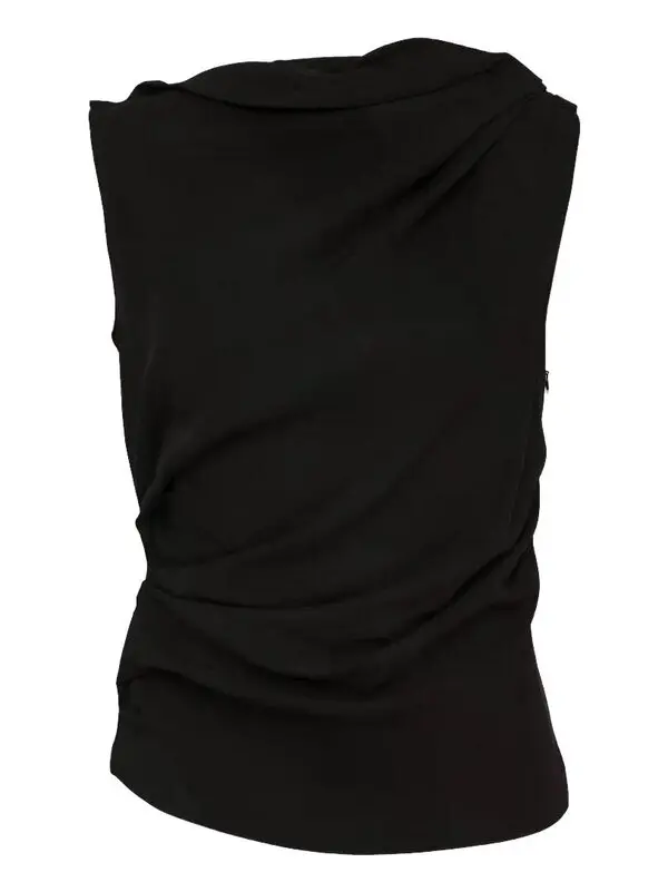 CLUB21 COLLECTION Draped Sleeveless Top - Black