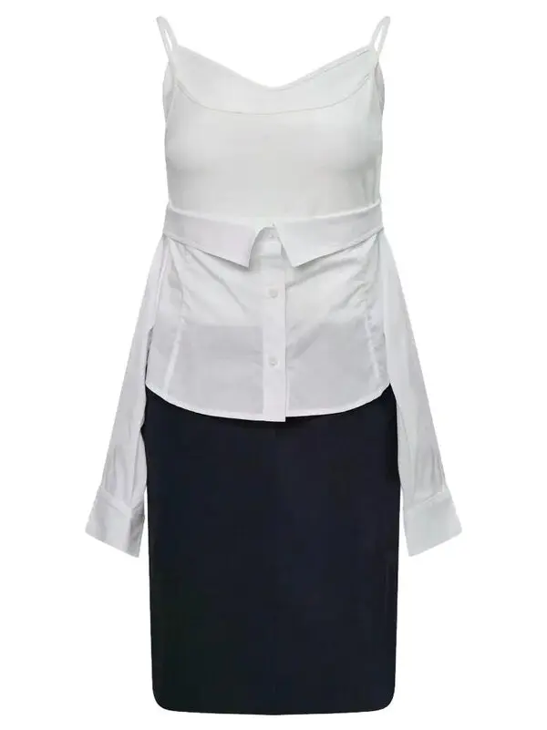 PUSHBUTTON Layered-effect Dress - White