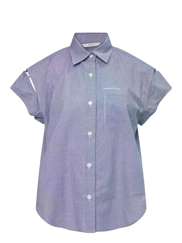 PUSHBUTTON Check Wire-sleeve Shirt - Blue