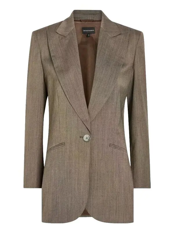 Emporio Armani Single-breasted Blazer - Brown